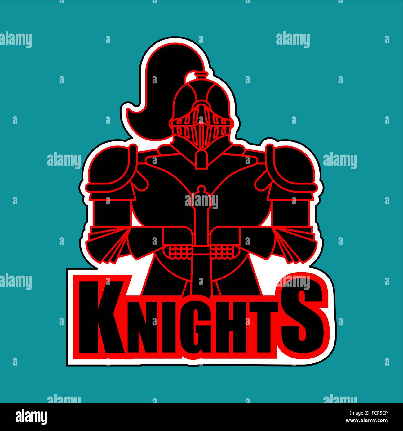 Knights symbol. Metal armor warrior. Knight and Text. Iron armor. Plate ...