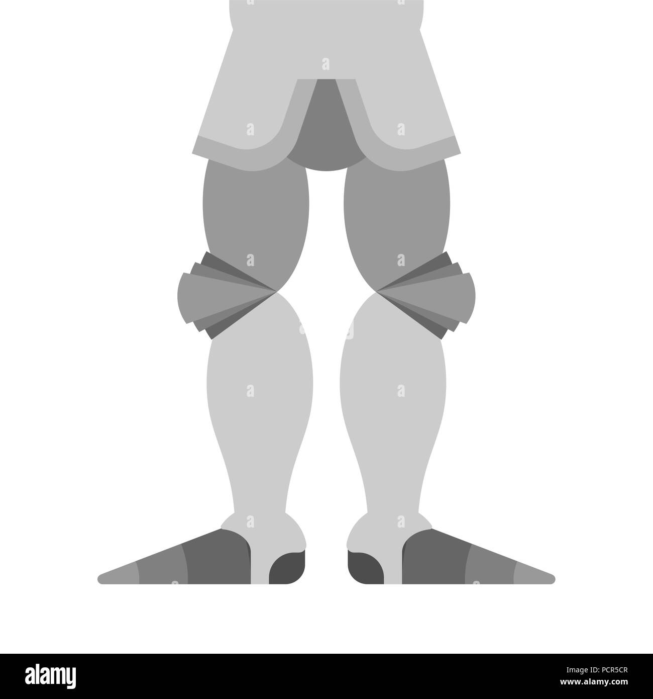 Knight leg isolated. Armor Shoes boot. Iron armor feet. illustration ...