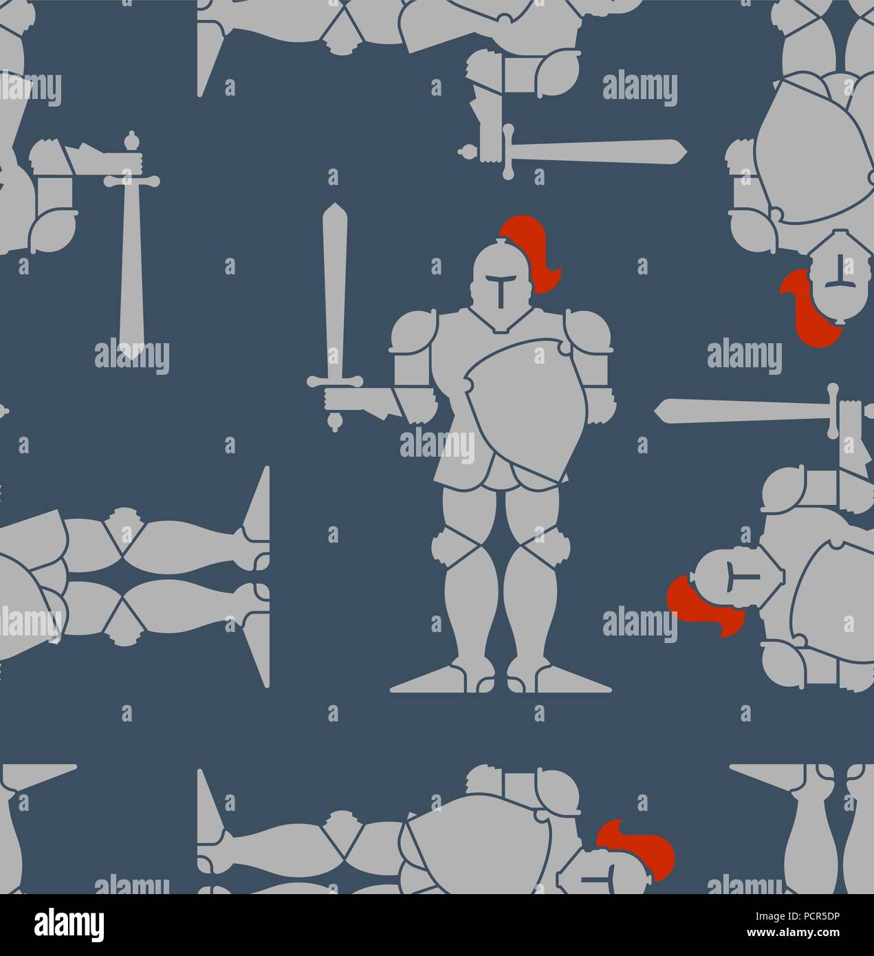 Knight pattern seamless. Metal armor warrior ornament. Iron armor ...