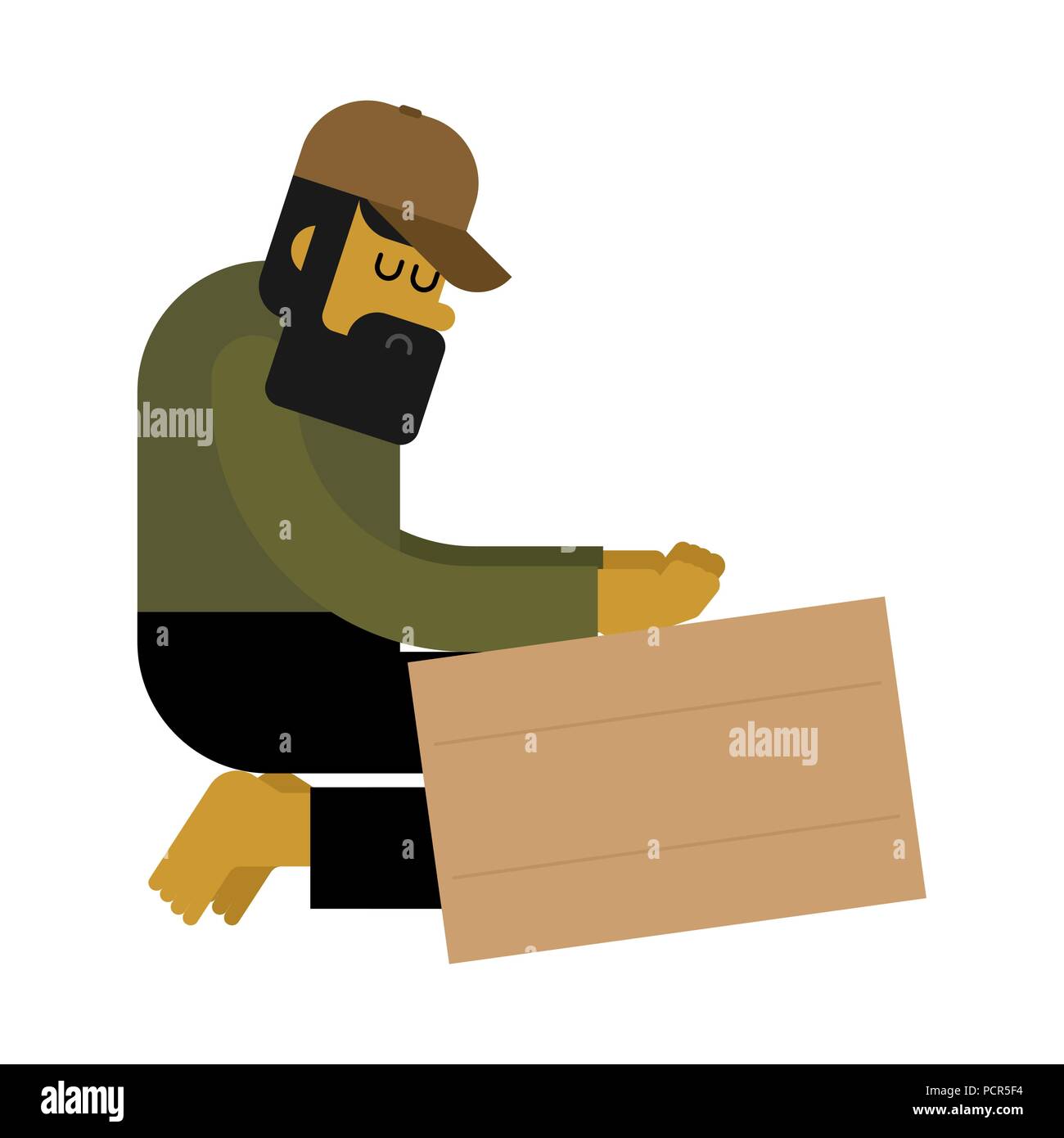 Person homeless cardboard sign Cut Out Stock Images & Pictures - Alamy