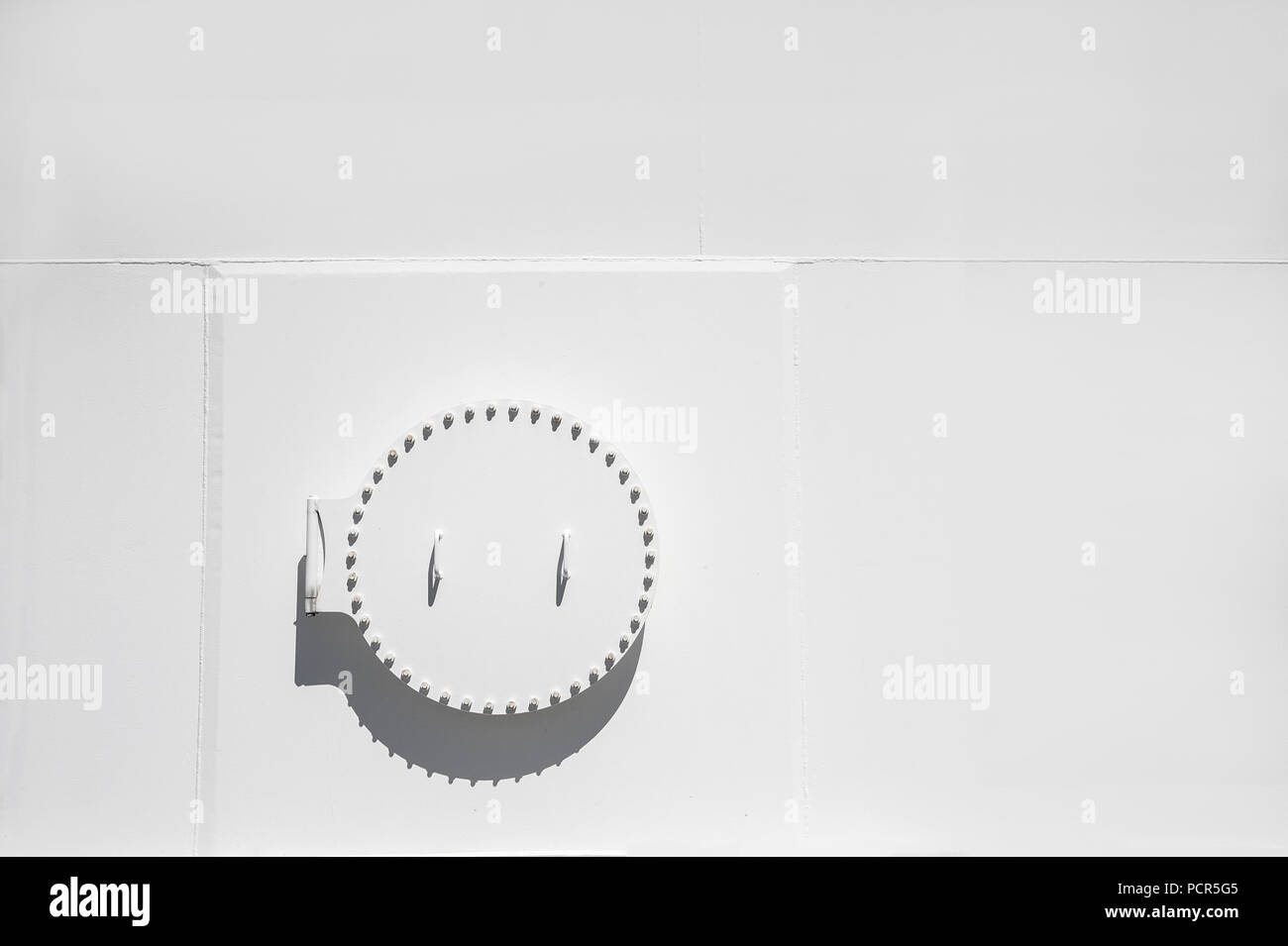 Round Metal Door Hatch With Bolts Stock Photo - Alamy