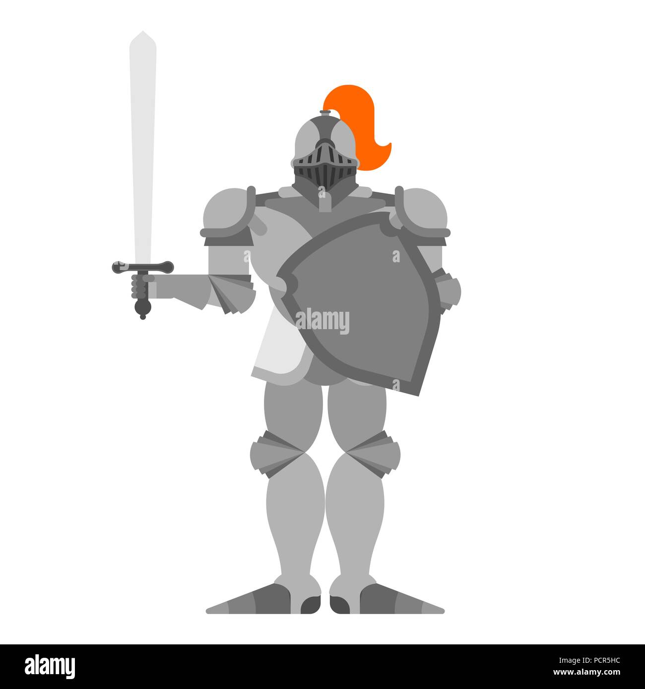 Knight isolated. Metal armor warrior. Iron armor. Plate and sword ...