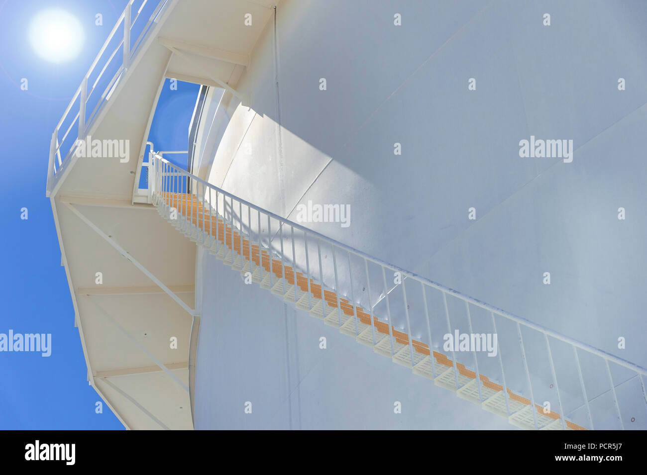 Stairs on Exterior Of Fuel Storage Tank Stock Photo - Alamy