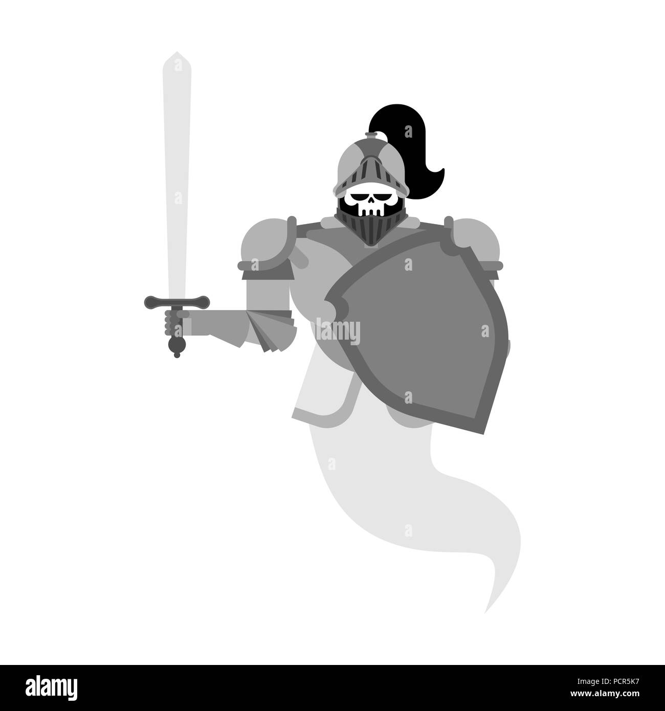 Knight Ghost skull. Metal armor warrior. Iron armor. Vector ...