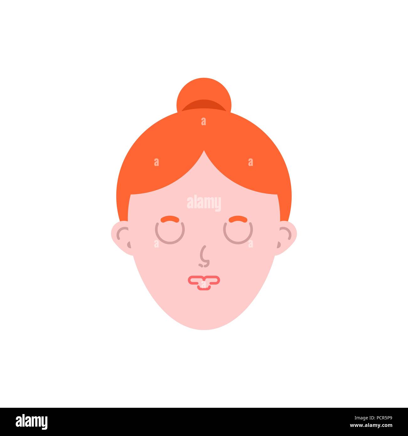 Woman sleeping face isolated. Female asleep. Vector illustration Stock ...