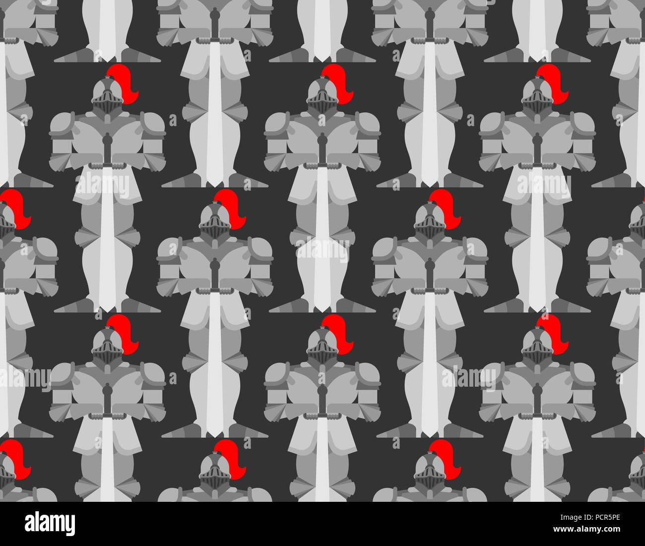 Knight pattern seamless. Metal armor warrior ornament. Iron armor ...