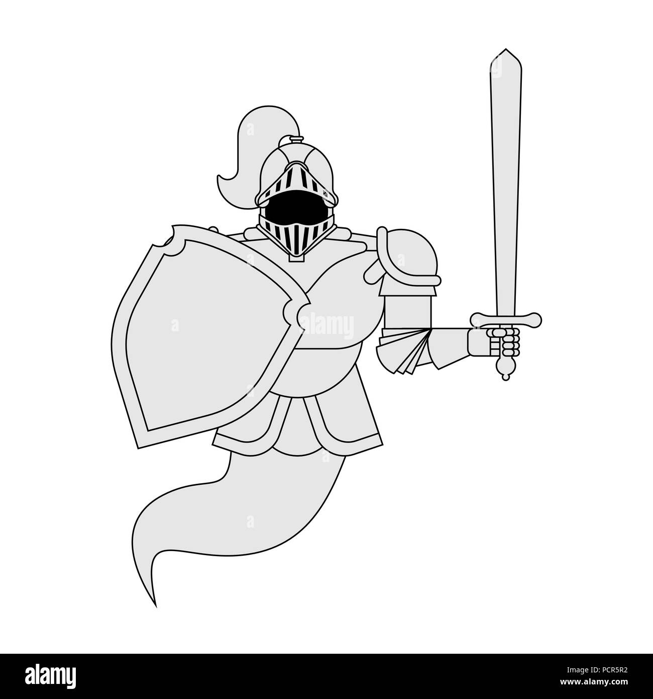 Knight Ghost isolated. Metal armor warrior. Iron armor. Vector ...