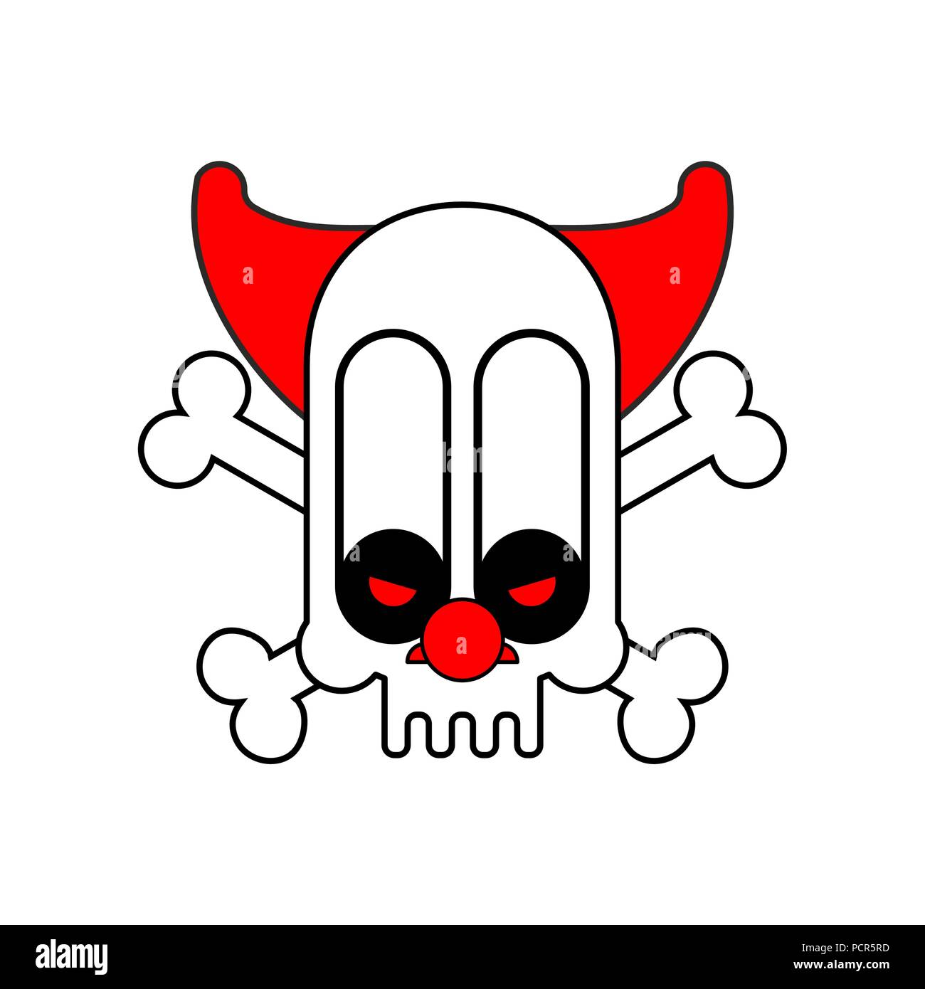 Scary clown skull. Terrible nightmare. Vector illustration Stock Vector ...