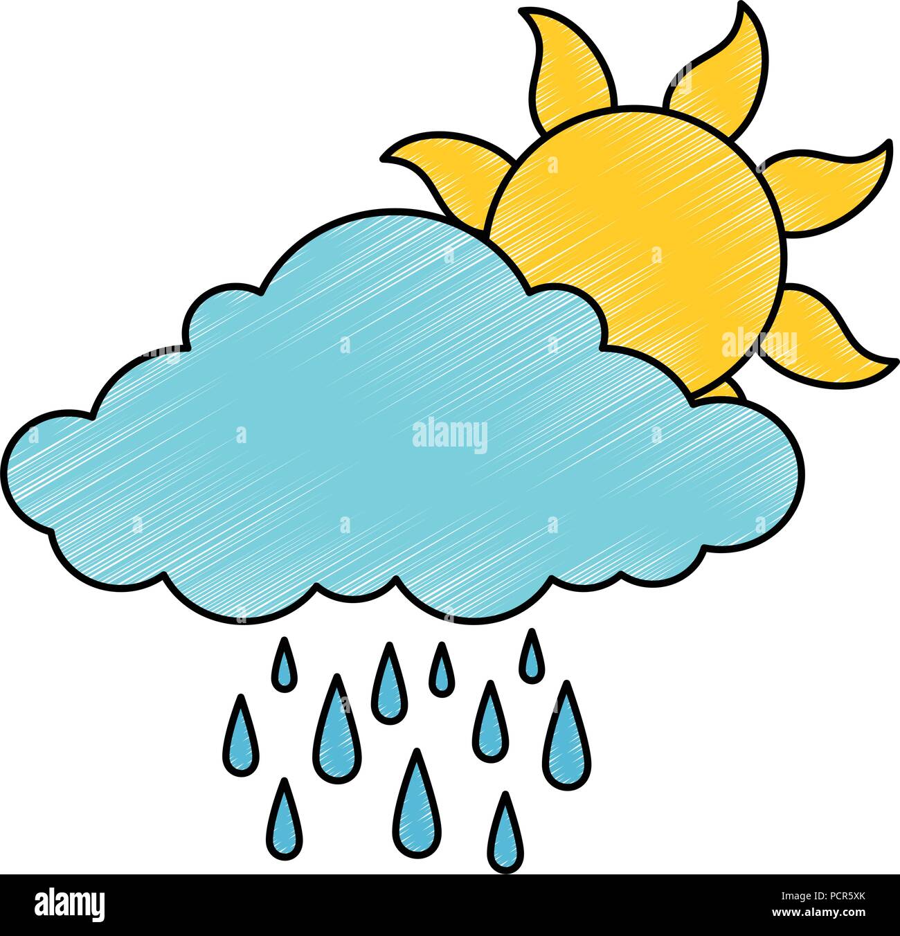 summer sun with rain Stock Vector Image & Art - Alamy