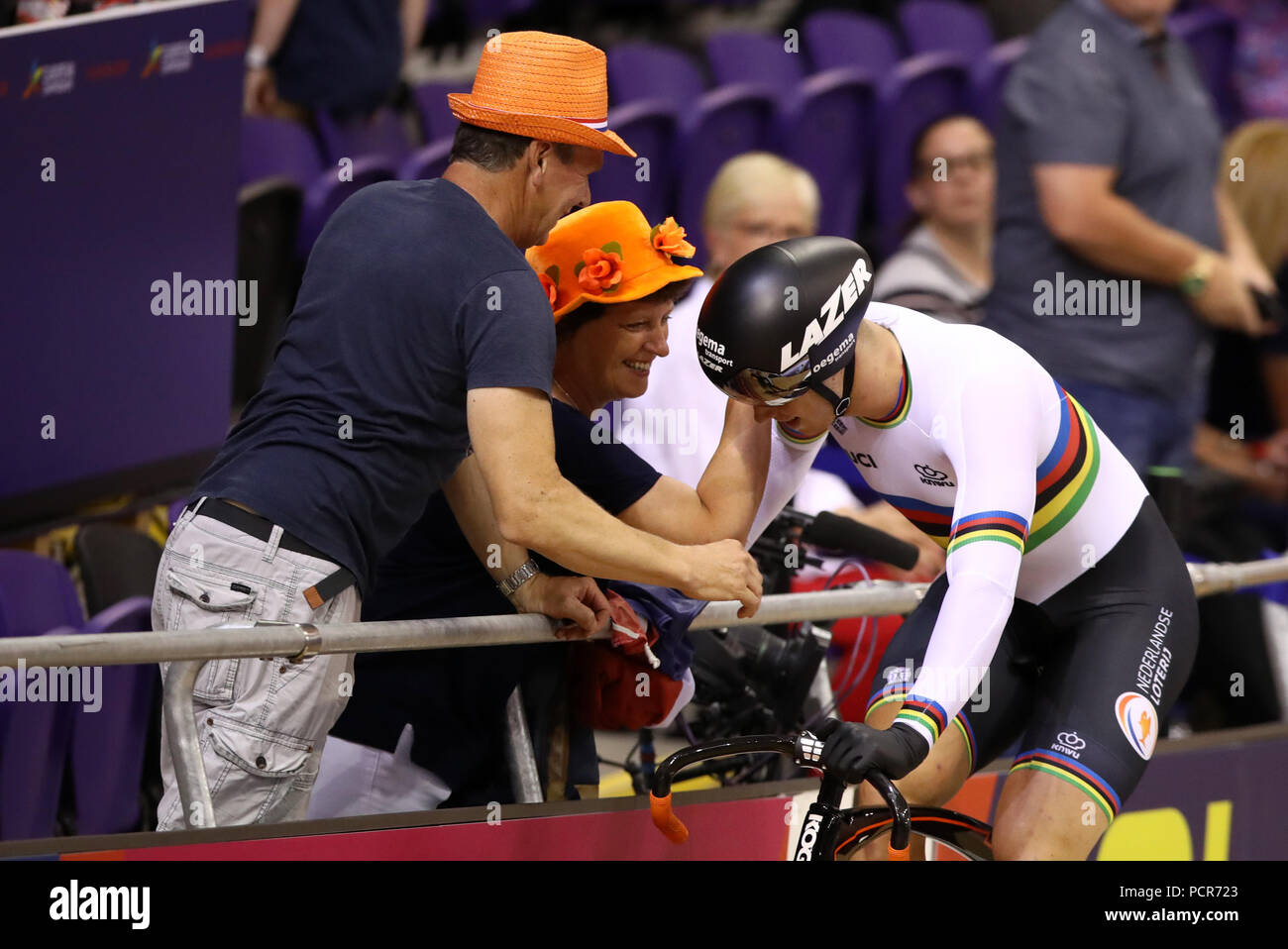 Netherlands' Harrie Lavreysen celebrates gold in the Team Sprint Men's ...