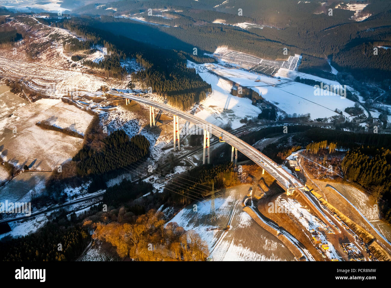 Expansion of the a46 autobahn between meschede and olsberg hi-res stock ...