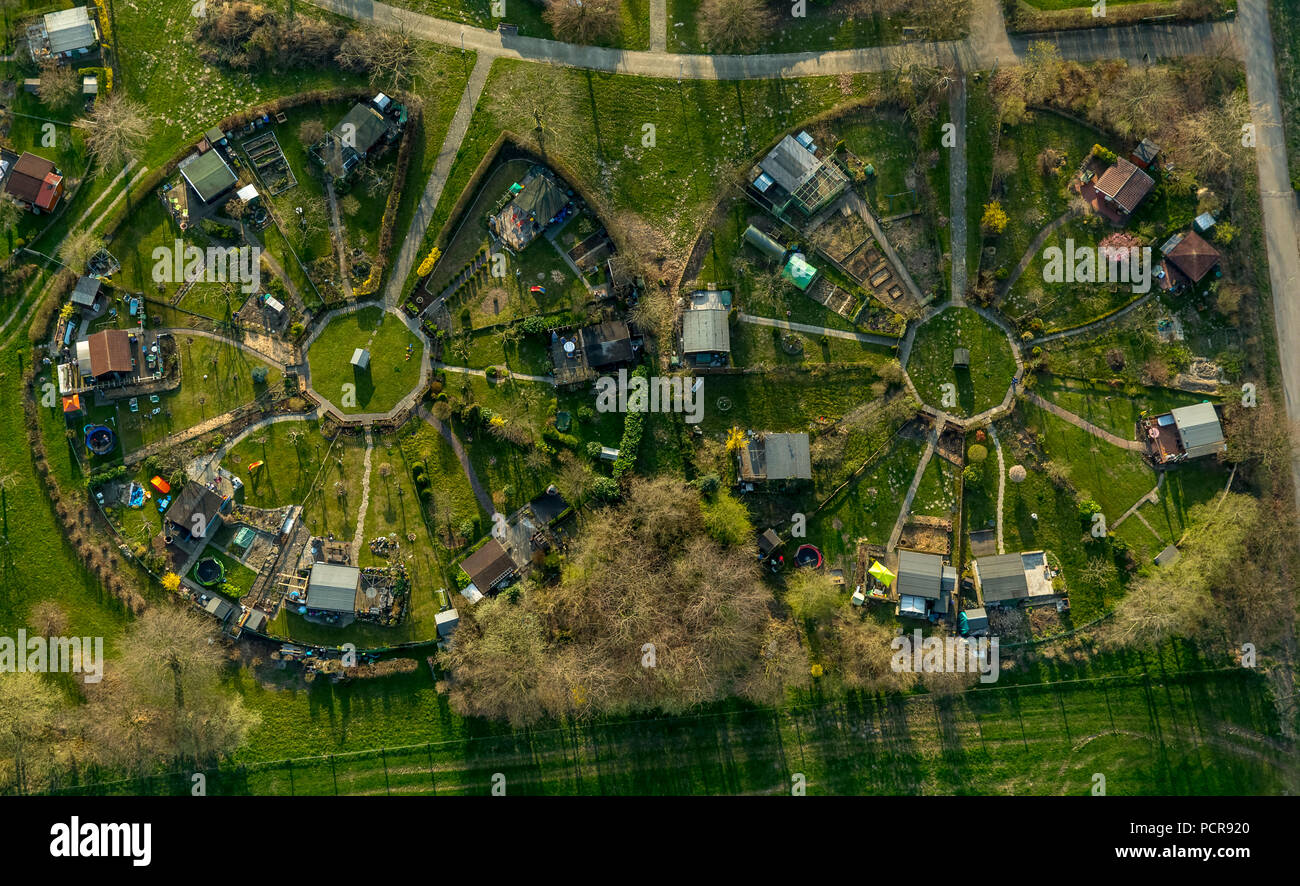 Allotment garden at Heuweg in Stockum, circular garden arrangement ...