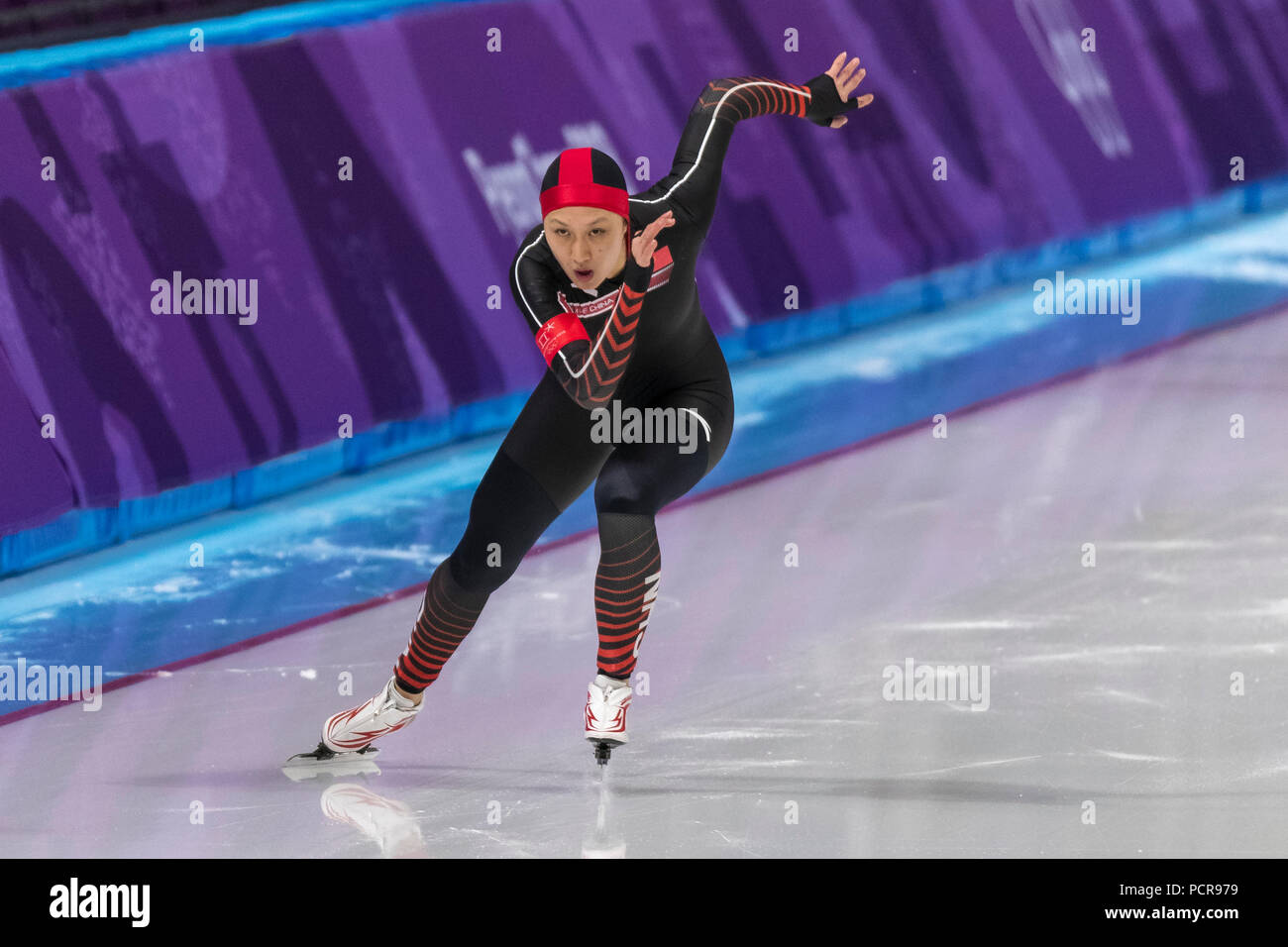 Zhang Hong (CHN) competiting in the Speed Skating - Womens' 1000m at ...