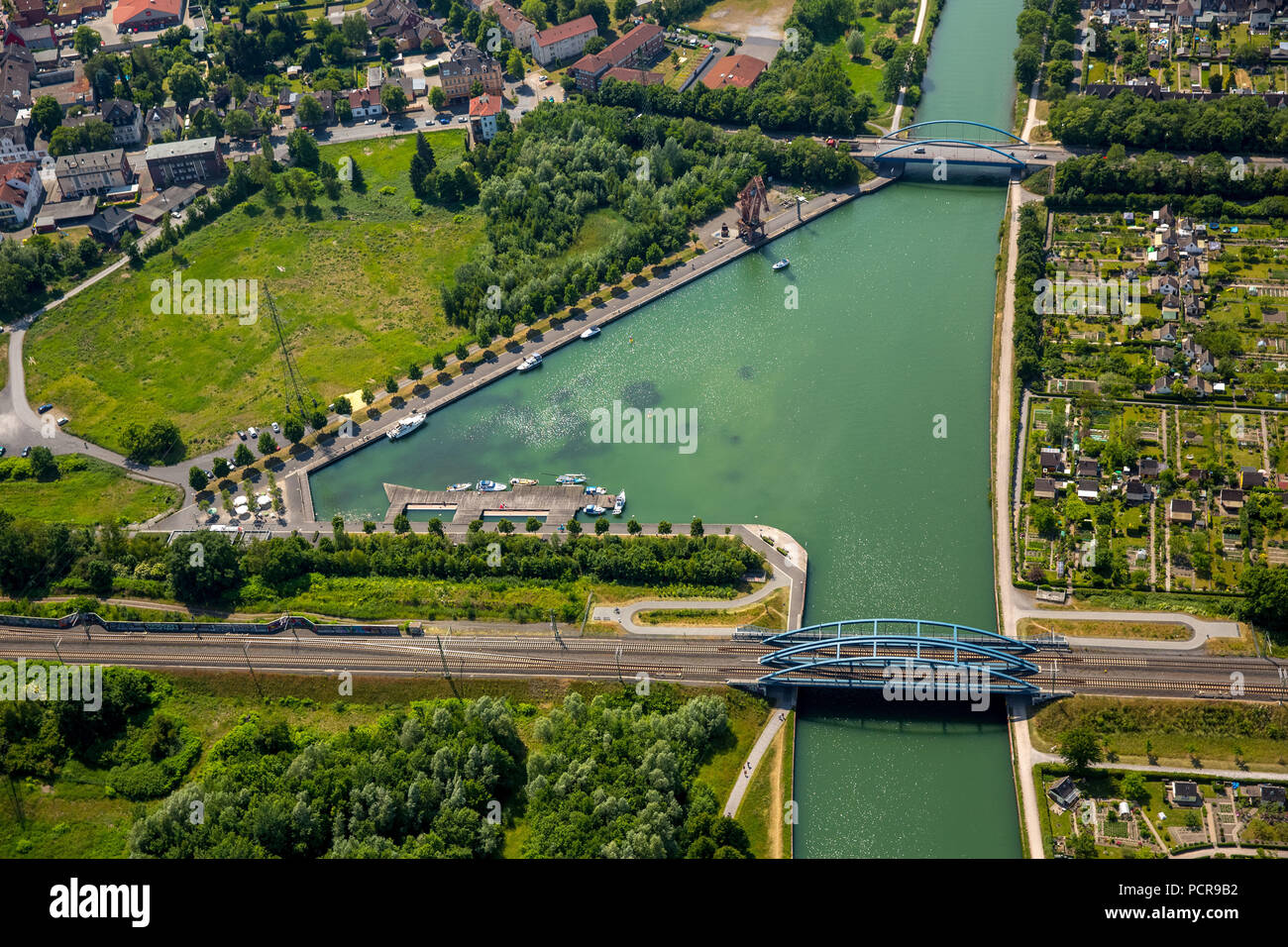 Seepark lunen with canal and prussia harbor hi-res stock photography ...