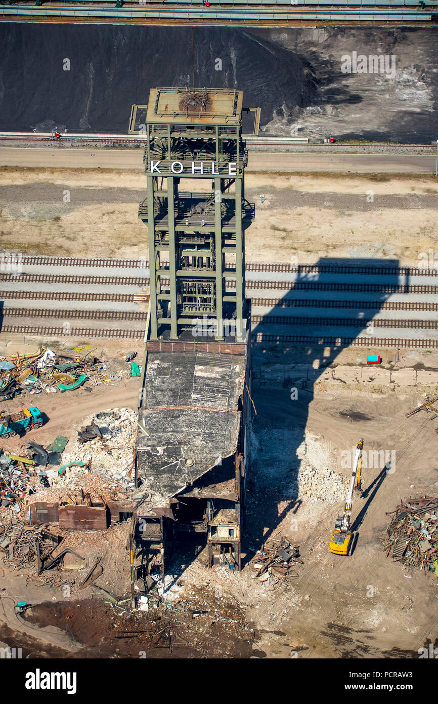 last relic from the era colliery Walsum, demolition colliery tower ...