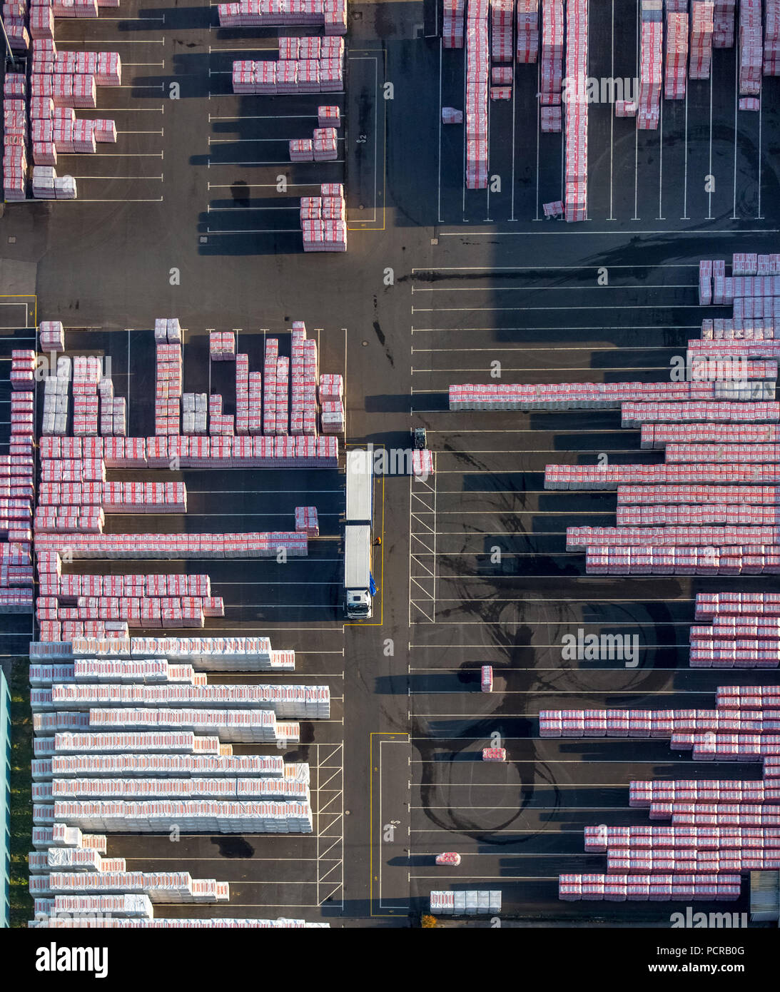 Rockwool factory, Rockwool logistics, stacked Rockwool products, rock ...