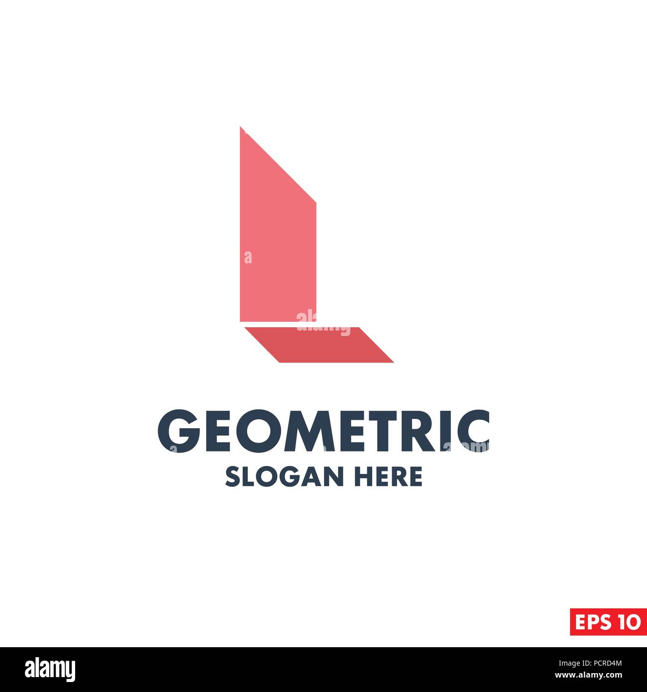Geometric logo design with typography and light background vector Stock ...