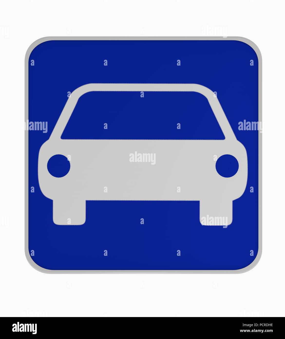 German traffic sign: beginning of motor vehicle road. 3d rendering ...