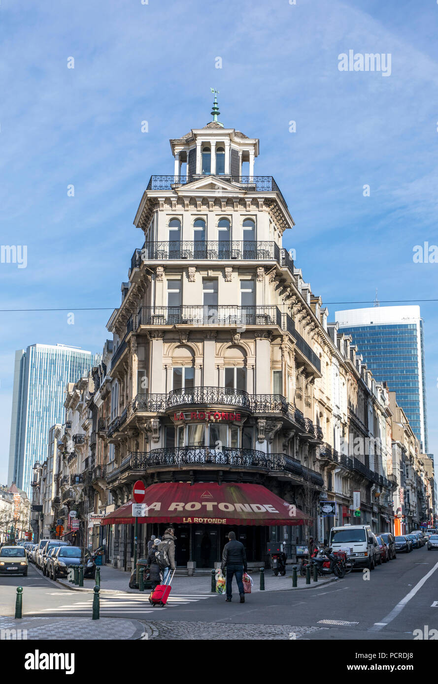 Residential area in the city center, triangle Corner house with typical ...