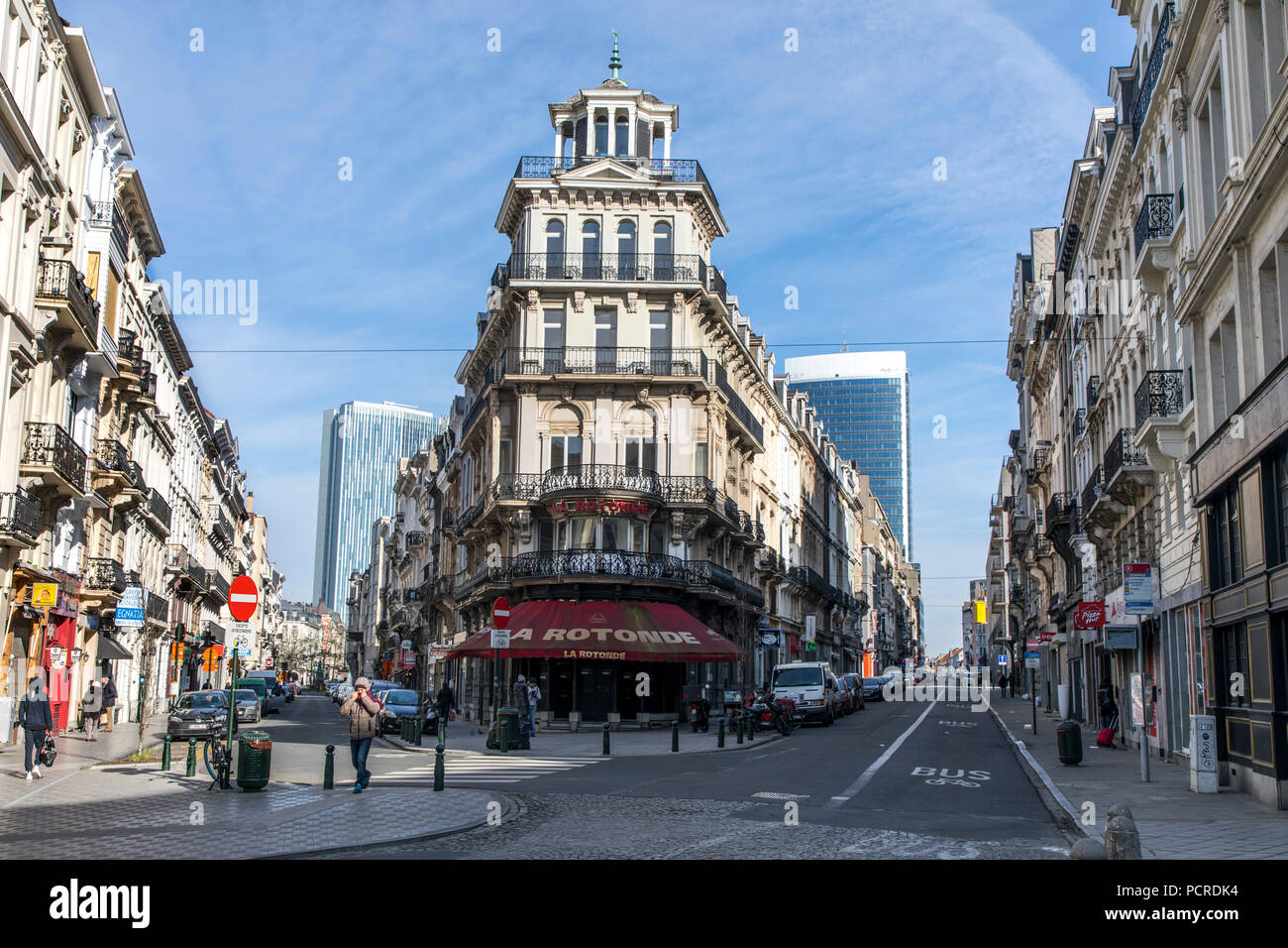 Residential area in the city center, triangle Corner house with typical ...