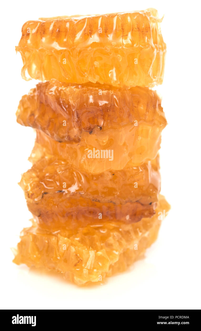 Honeycomb isolated on white background Stock Photo - Alamy