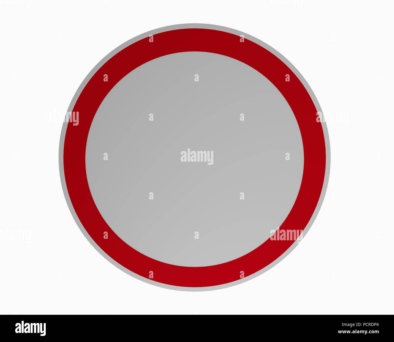 German road sign: Prohibition for vehicles of all kinds. 3d rendering ...