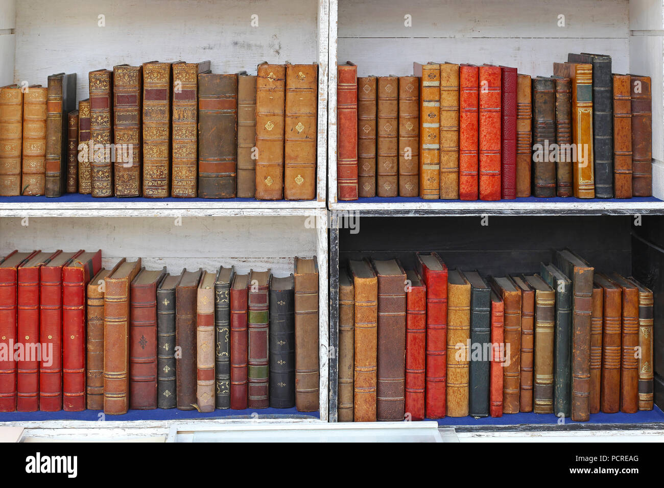 Medieval books in wooden bookcases Stock Photo - Alamy