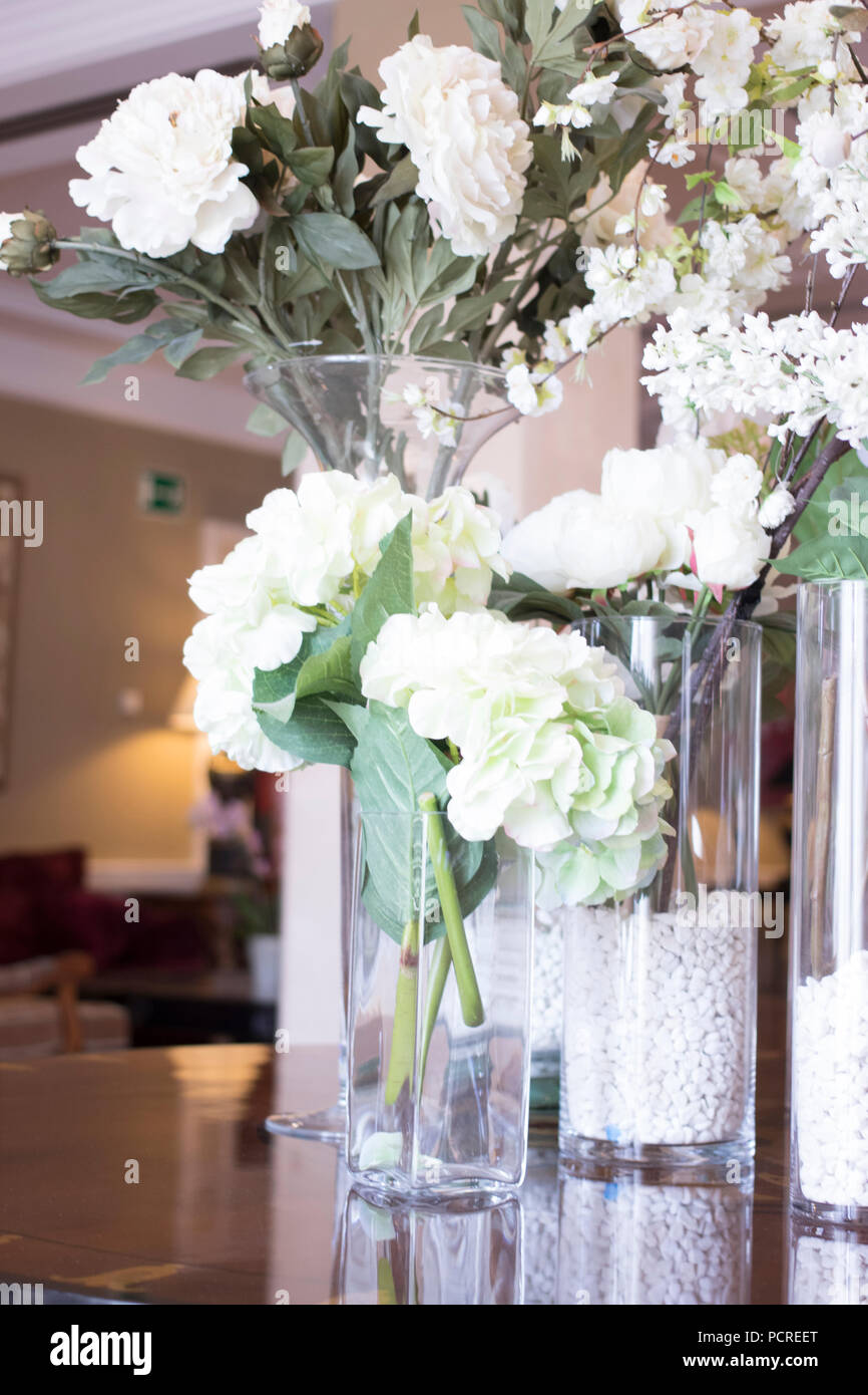 Wedding flowers arranged floral bouquet in marriage luxury 5 star hotel ...