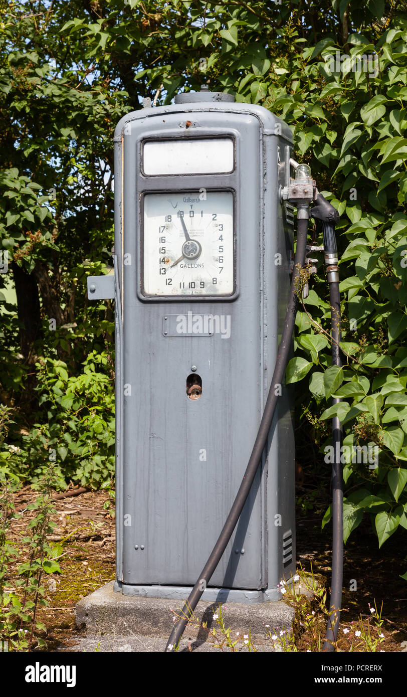 A disused Gilbarco petrol pump is pictured near Lauder in the Scottish ...