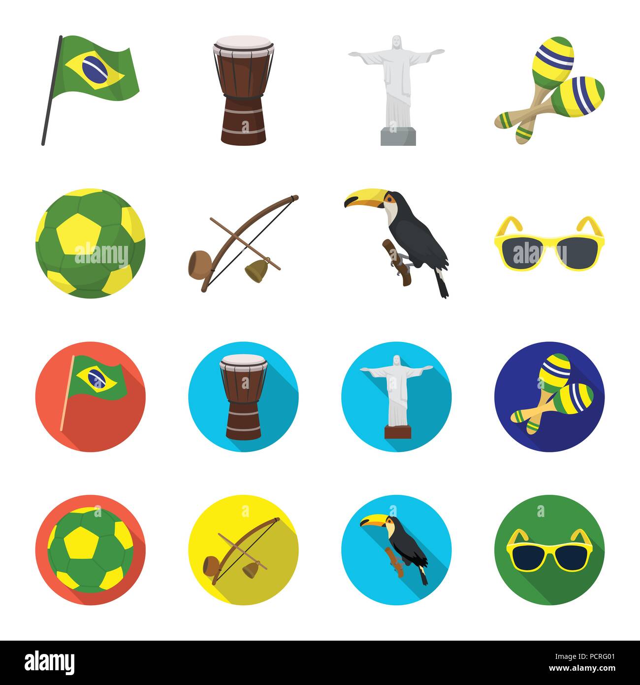 Brazil, country, ball, football . Brazil country set collection icons ...