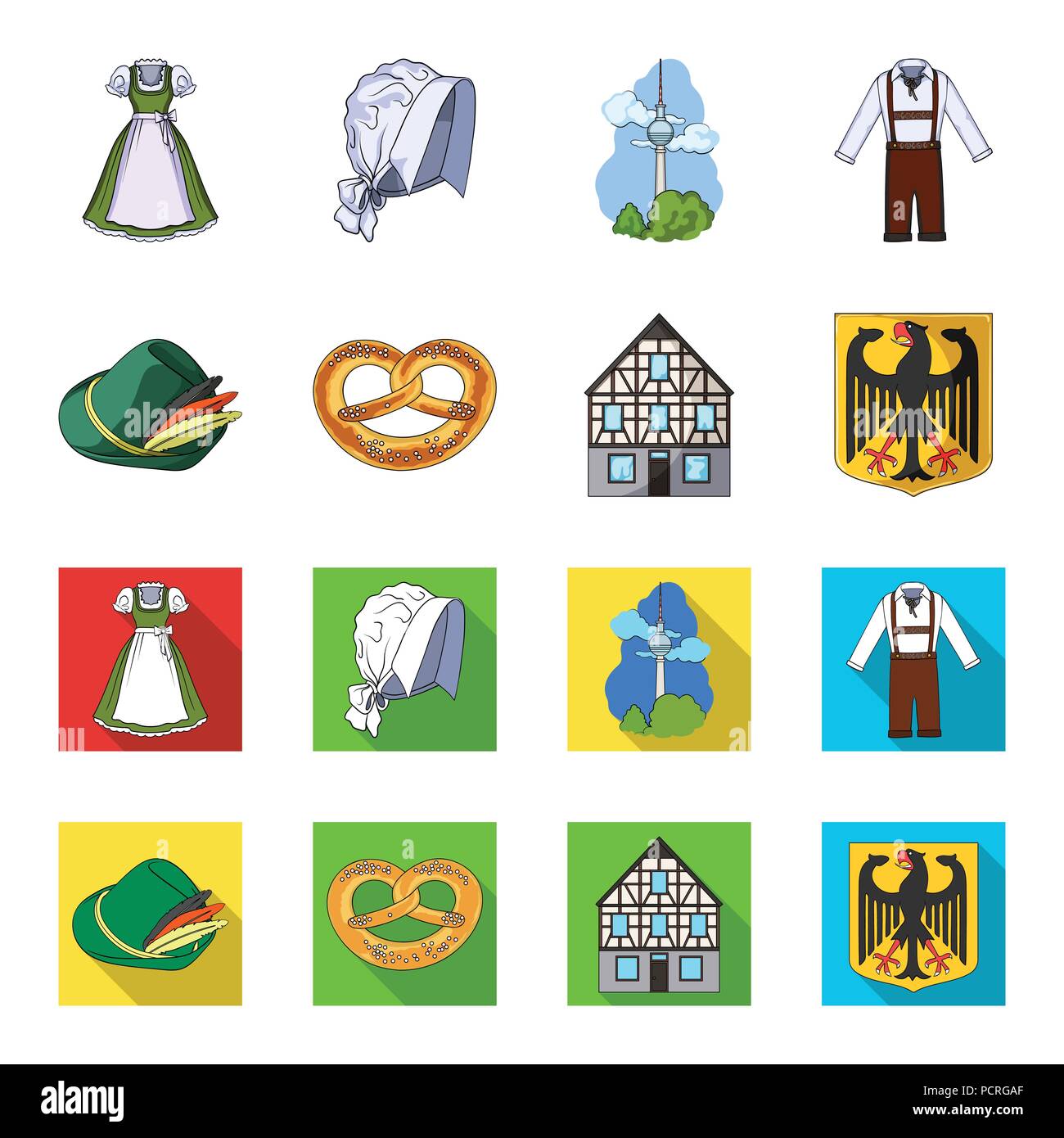 Country Germany cartoon,flat icons in set collection for design ...