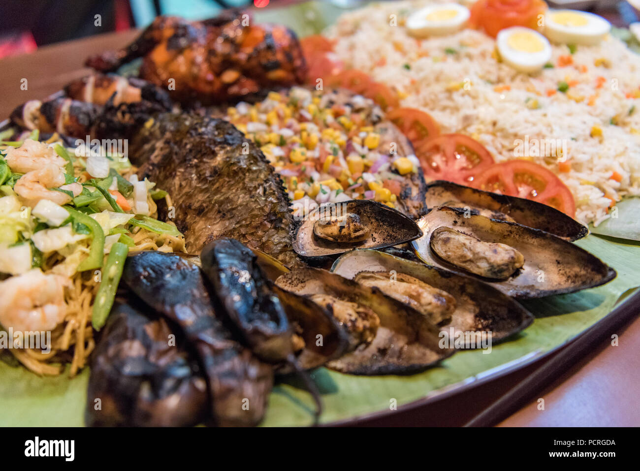 Filipino Food - Boodle Fight Stock Photo - Alamy