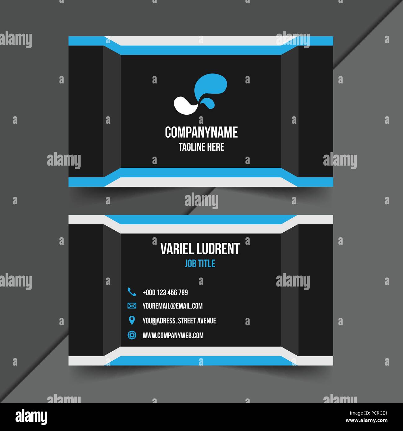 Modern Minimalist Wavy Business Card Stock Vector Image & Art - Alamy