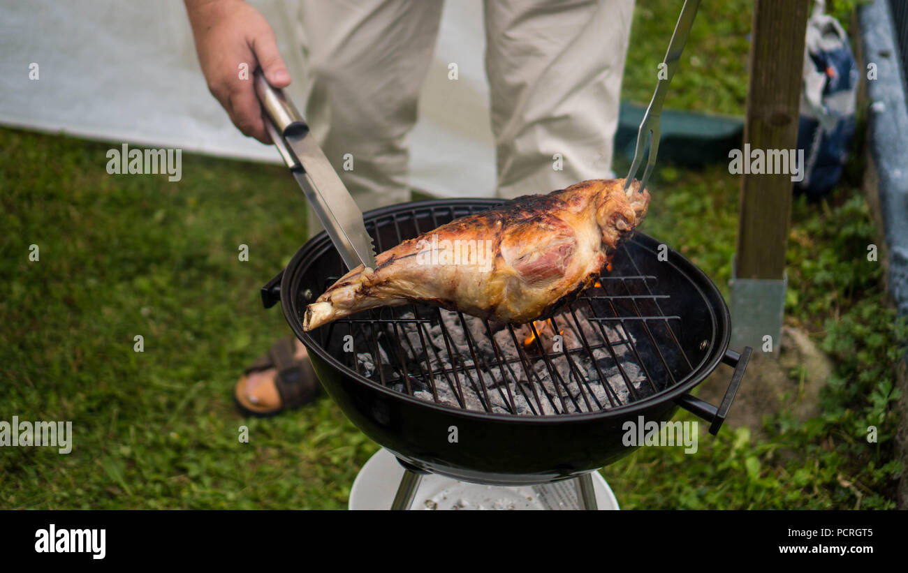 grilled meat - traditional east african food Stock Photo - Alamy