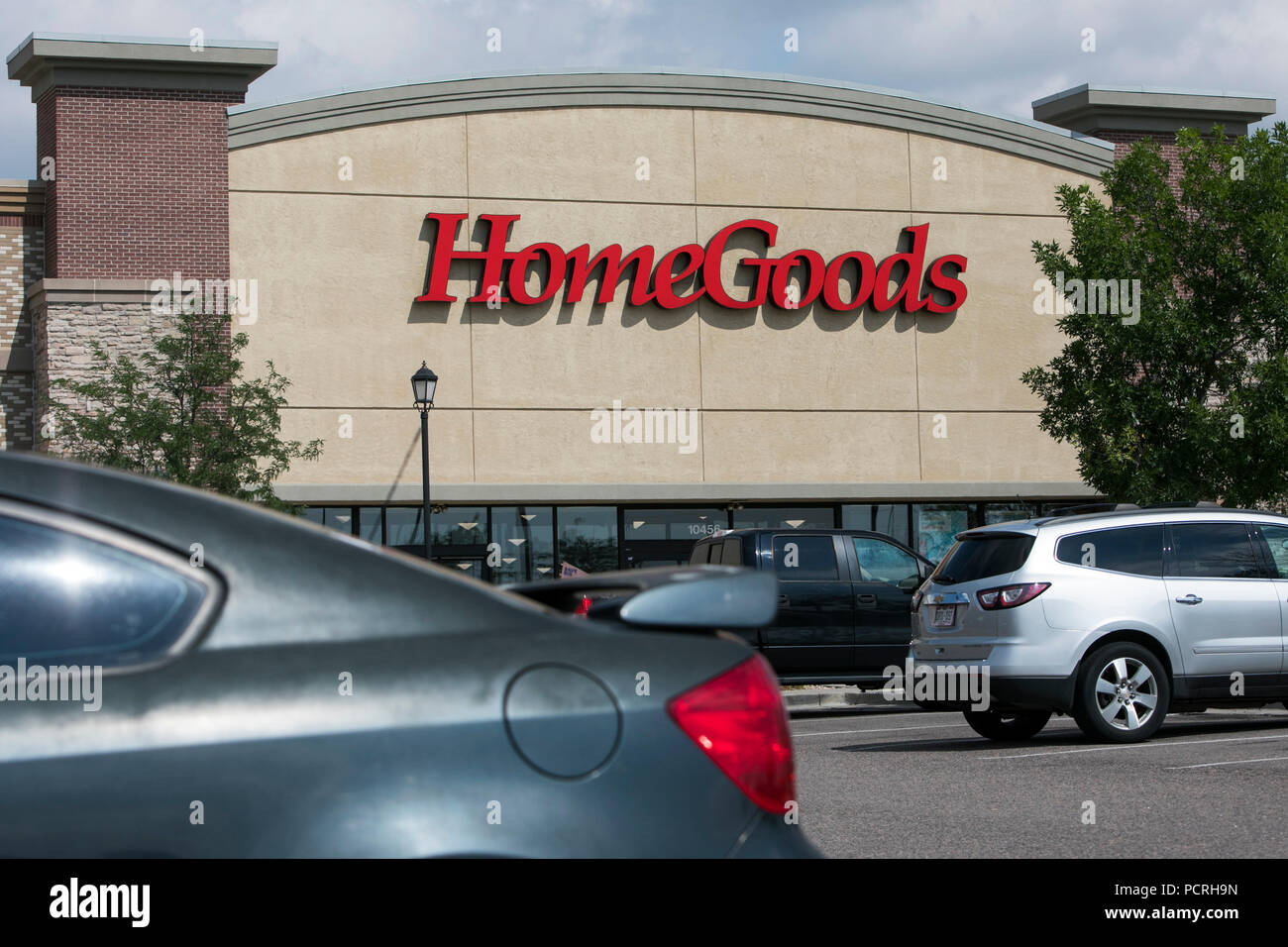 A logo sign outside of a HomeGoods retail store location in Westminster ...