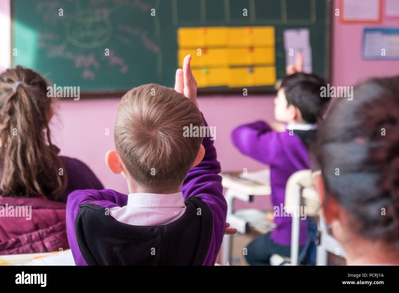 school children are participating actively in class. Education Stock ...
