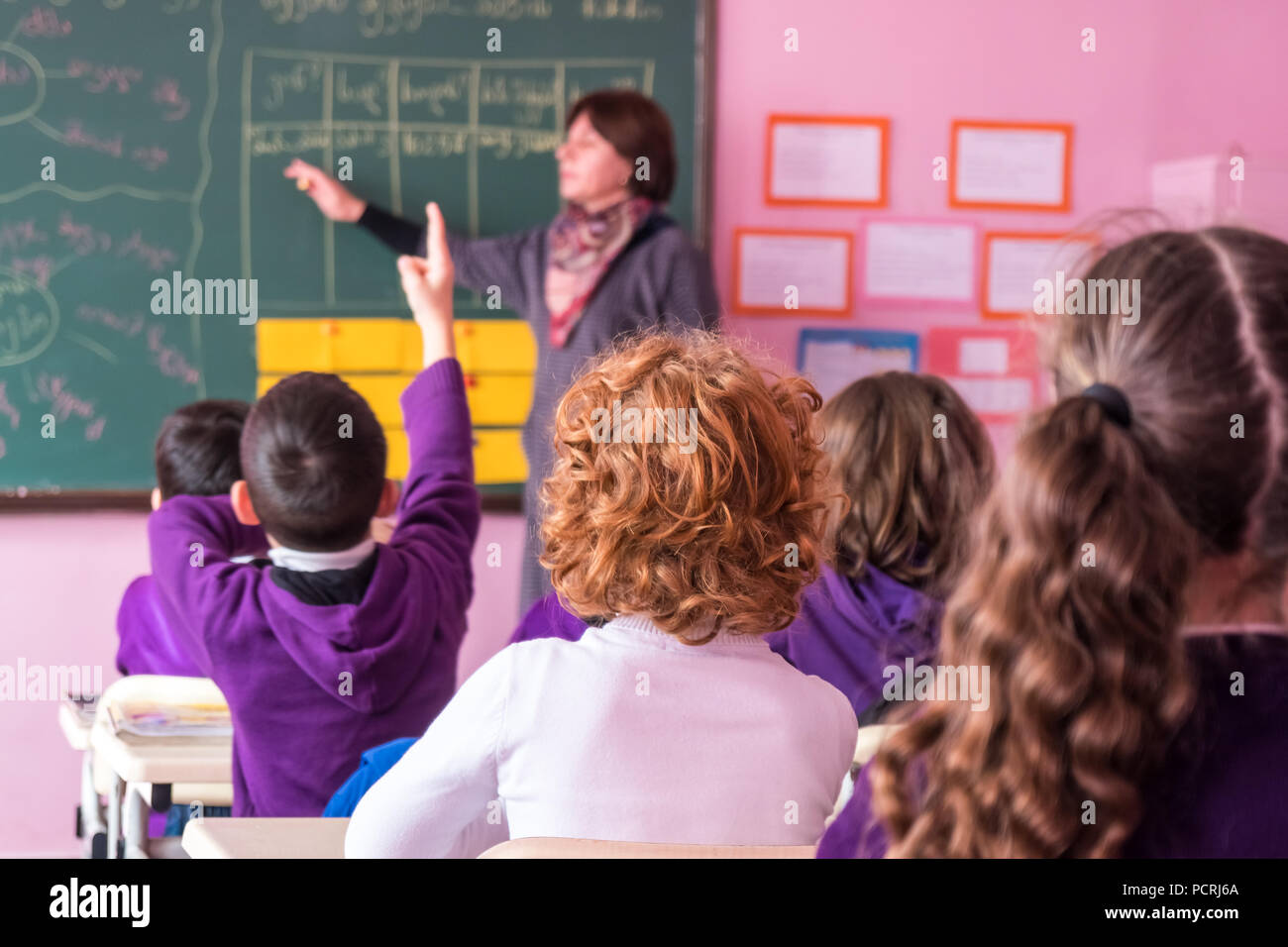 school children are participating actively in class. Education Stock ...
