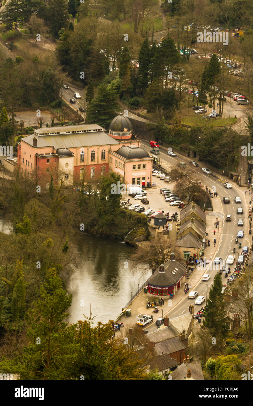 MATLOCK BATH UK – APRIL 8, 2018: areal view of Matlock Bath Stock Photo ...