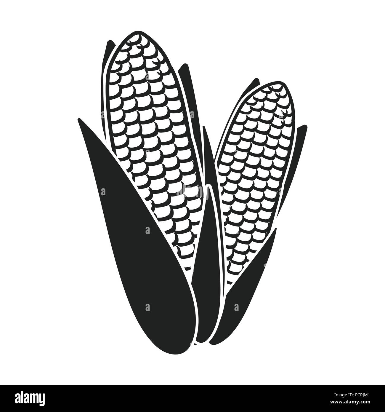 Sweet corn icon in black style isolated on white background. Canadian ...