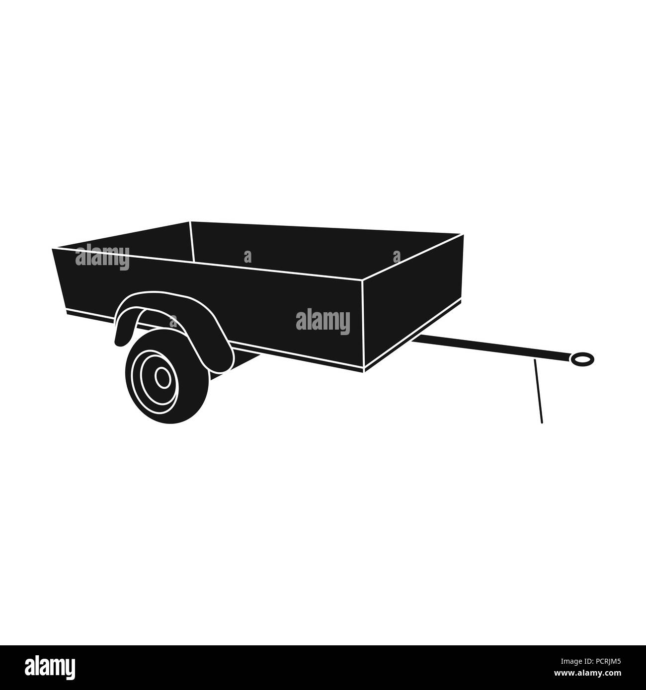 Trailer with sides for the car.Car single icon in black style vector ...