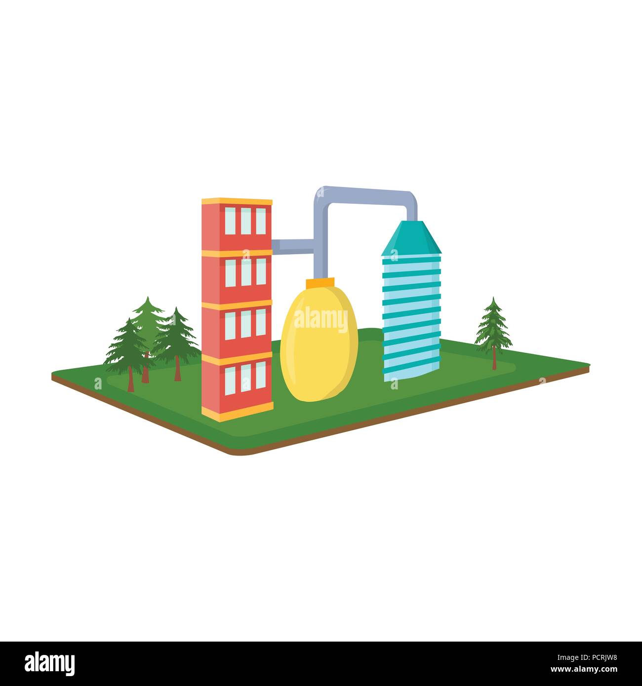 Processing factory. Factory and industry single icon in cartoon style ...
