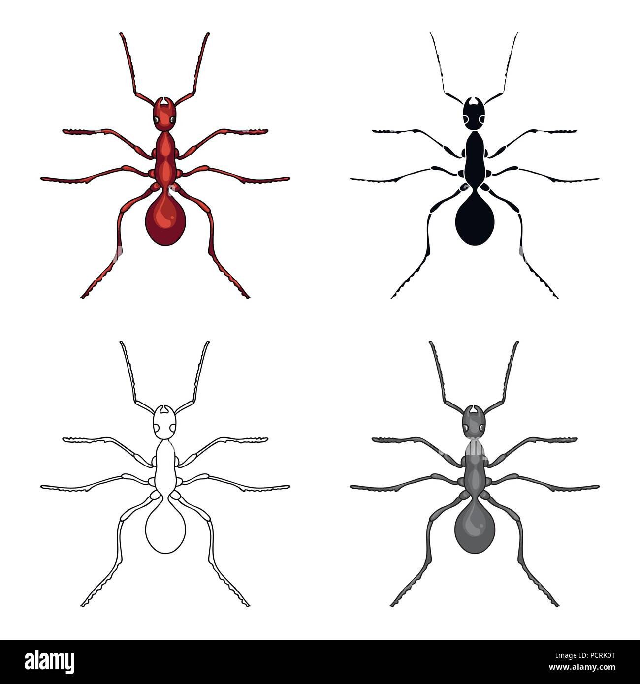 Insect ant single icon in cartoon,black,outline,monochrome style for ...