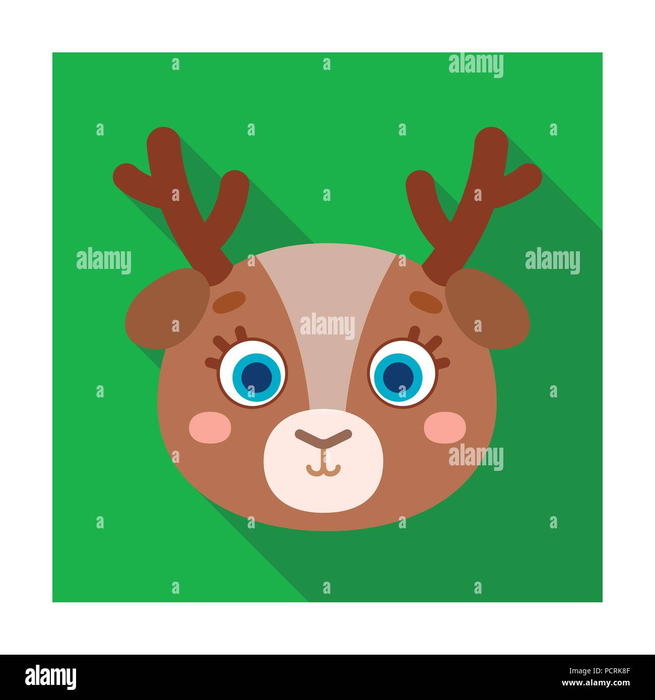 Deer muzzle icon in flat design isolated on white background. Animal ...