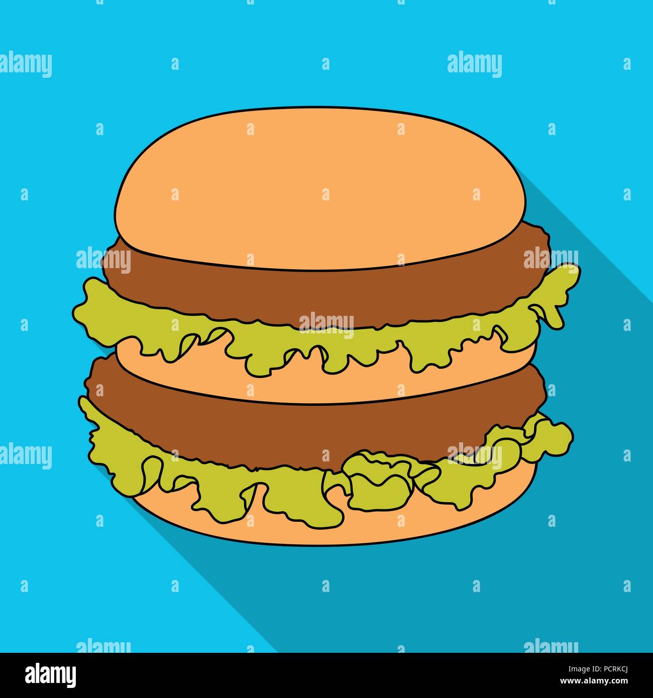 Hamburger, single icon in flat style.Hamburger vector symbol stock ...