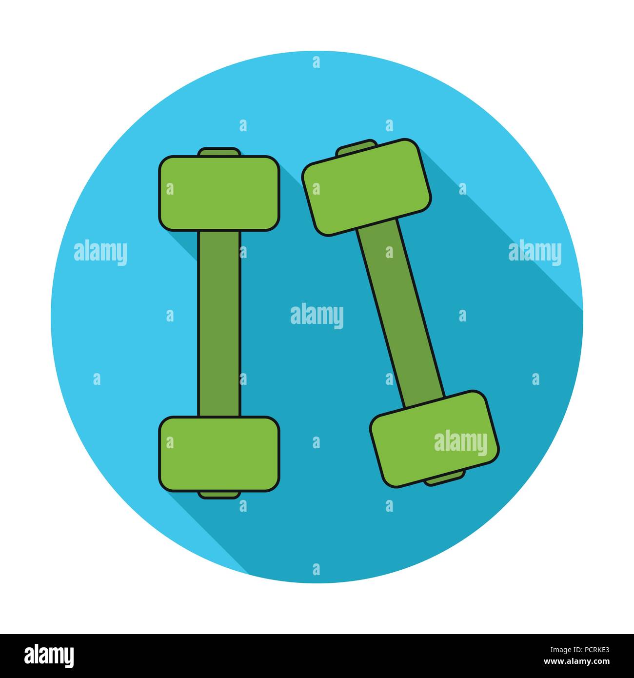 Dumbbells icon in flat style isolated on white background. Sport and ...