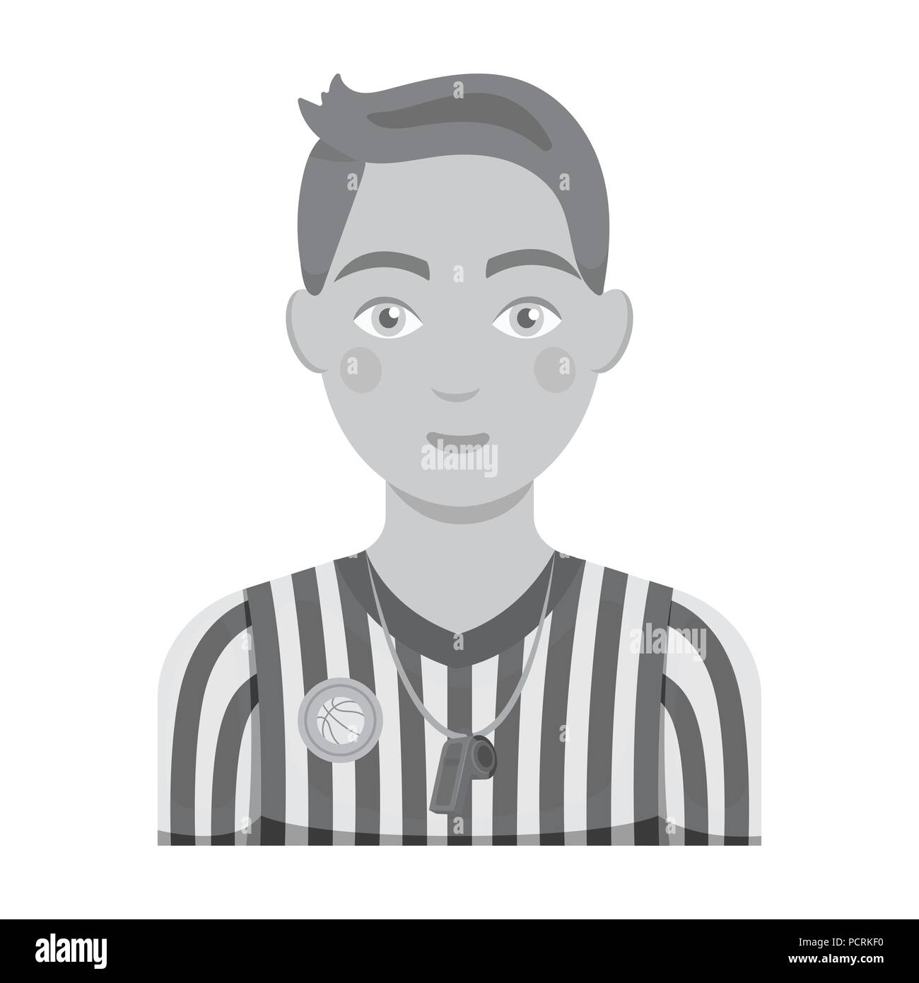 Basketball referee.Basketball single icon in monochrome style vector ...
