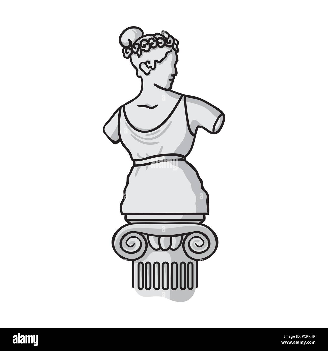 Statue icon in monochrome style isolated on white background. Museum ...