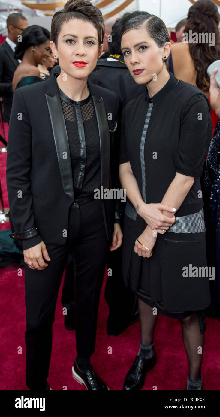 HOLLYWOOD, CA - FEBRUARY 22: Tegan Quin and Sara Quin arrives at the ...