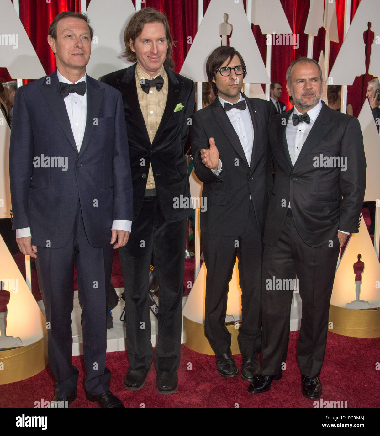 HOLLYWOOD, CA - FEBRUARY 22: Hugo Guiness, Wes Anderson and Jeremy ...