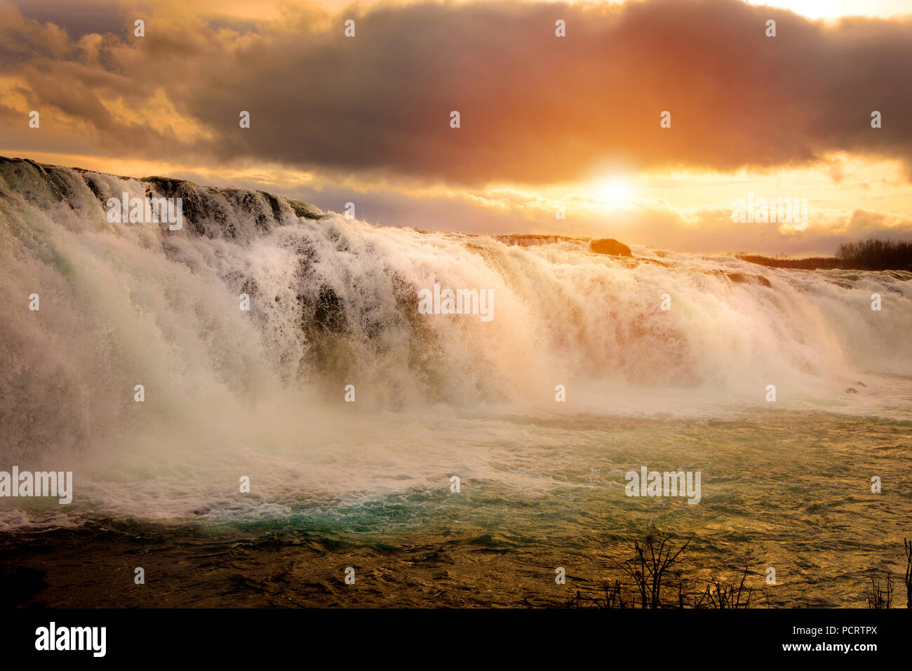 Beautiful scenery of Faxi Waterfal, Iceland Stock Photo - Alamy